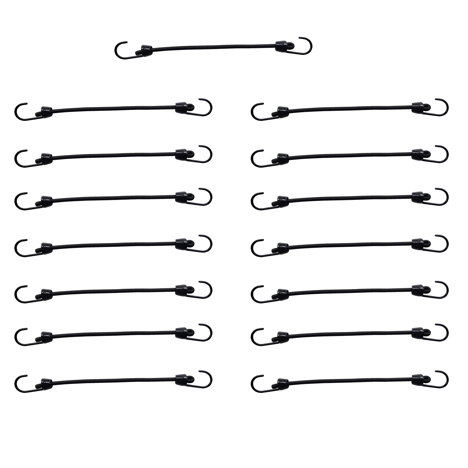 Mini Bungee Cord with hooks, 15 Piece one Package